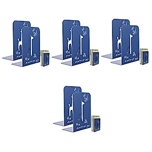 Operitacx 8 Pcs Book Stand Office Decor Office Bookshelf Desktop Decor Metal Bookstand Books Support Convenient Book Ends File Book Stands Study Book Organizer Crafted Book Stands Iron Blue