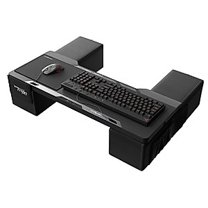 Couchmaster CYCON² Titan Edition, Couch Gaming USB-Hub Desk for Mouse & Keyboard (for PC, PS4/5, Xbox One/Series X), Ergonomic lapdesk for Couch & Bed, Nappa Leather, Real Titanium