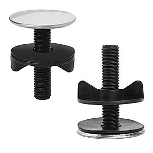 2 Pieces Sink Hole Cover Stainless Steel Kitchen Sink Hole Covers for Counter Space Countertop Faucet Hole Cover Black Sink Tap Hole Plate Stopper Plug Sink Caps for Top Holes