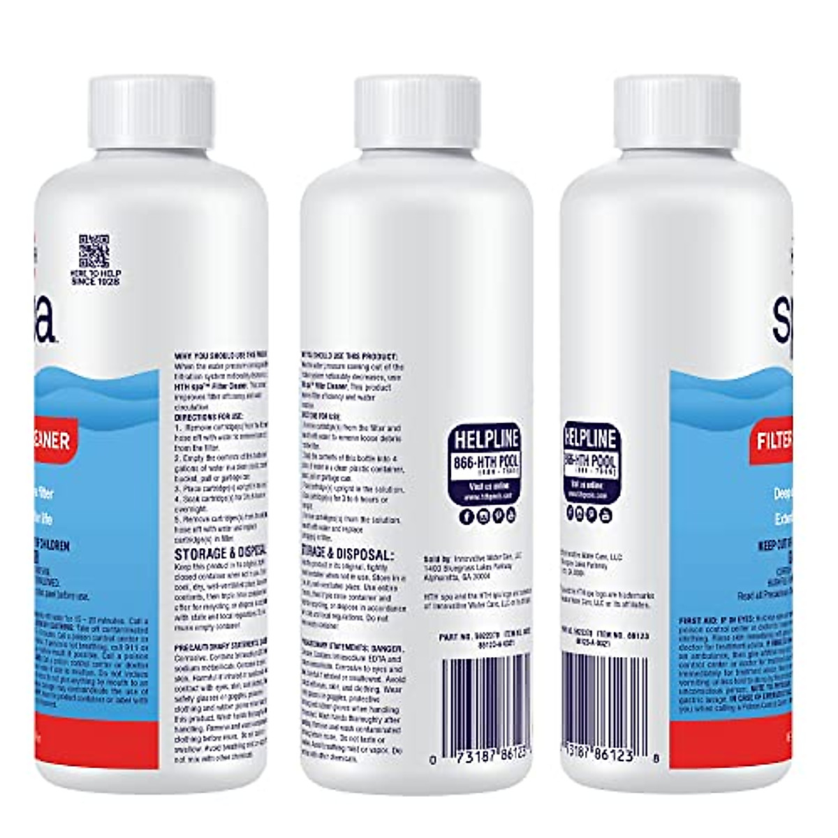 HTH Spa Care Filter Cleaner, Spa & Hot Tub Chemical Deep Cleans Filter, Extends Filter Life, 16 oz