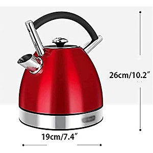 Water Boiler 1.7L/59.8OZ Electric Kettle, 1800W Safe and Fast Heating Design Hot Water Boiler, Large Mouth Design Tea Kettle, Red Fast Heating