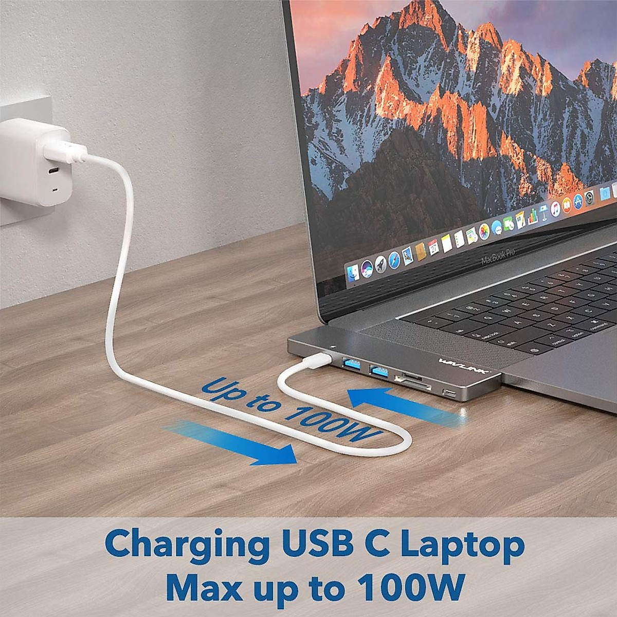 USB C Hub Adapter for MacBook Pro 2016/2017,Wavlink MacBook Air USB Adapter with 40Gbps Thunderbolt 3 Port (5K@60Hz), 100W PD, 4K HDMI, SD/Micro Card Reader,USB-C and 2 USB 3.0