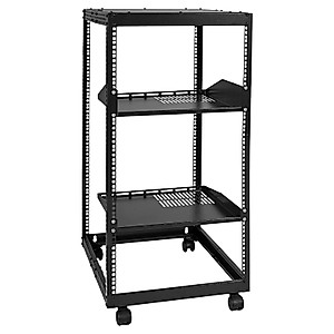 VEVOR 20U Open Frame Server Rack, 23''-40'' Adjustable Depth, Free Standing or Wall Mount Network Server Rack, 4 Post AV Rack with Casters, Holds All Your Networking IT Equipment AV Gear Router Modem
