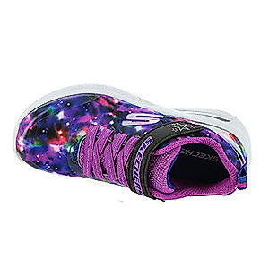 Skechers Kids Girls Microspec Max-Spiral Galaxy Sneaker, Black/Multi, 2 Little Kid