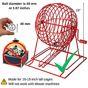 MR CHIPS Professional 1.57” (40 mm) White Single Number Bingo Balls - Ping Pong Style for Manual Cage Only
