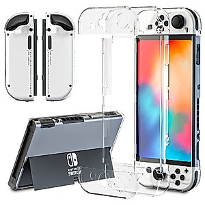 Upgraded Switch OLED Clear Case, Switch OLED Protective Case, Switch OLED Hard Case - Switch OLED Accessories