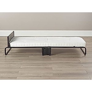Jay-Be Inspire Cot Folding Bed with Micro e-Pocket Spring Mattress and Headboard, Regular, Black Frame