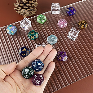 12 PCS Tarot Cards Dice D12 Astrological Dice Resin Pearl Constellation Sign 12-Sided Dice for Astro Divination Gaming Accessory