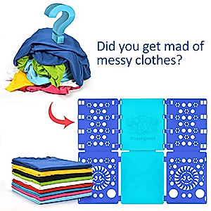 BoxLegend Version 3 Shirt Folding Board t Shirts Clothes Folder Durable Plastic Laundry folders Folding Boards Helper Tool for Adults and Children (Blue & Turquoise)