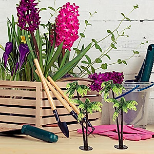 Amosfun 3Pcs Plastic Coconut Palm Tree Miniature Plant Pots Bonsai Craft Micro Landscape DIY Decor for Friends