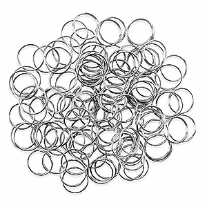 100 Piece Mini Stainless Steel Split Rings Connectors for Arts & Crafts, Chandelier, Necklaces, Homemade Jewelry Making, DIY Keychains, Crystal Garlands, and Curtain Suncatchers (12mm)