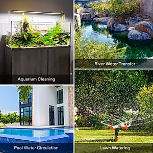 VIVOSUN 115V Water Transfer Pump, 1/10HP 330 GPH Portable Utility Pump with Water Hose Kit, Ideal for Removing Water from Gardens, Hot Tubs, Rain Barrels, Pools, Ponds, and Aquariums