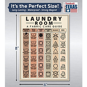 Laundry Symbols Guide Magnet - Laundry Magnets for Washing Machine - 6"x8" Helpful Laundry Magnets for Washing Machine, Laundry Guide Magnet for Home, Washing Machine Magnet Laundry Symbols Wall Art