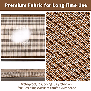 S AFSTAR Outdoor Patio Glider Chairs Set of 2, Porch Glider Swing with Breathable Mesh Fabric and Sturdy Steel Frame, Load Capacity 330LBS, Single Glider Chair for Outside Garden Backyard (Brown)