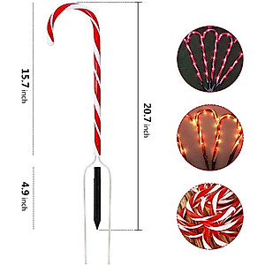 21Inch Candy Christmas Lights,10 Pack Candy Cane Lights Outdoor Pathway, Pathway Markers,Christmas LED Yard Lawn Pathway Markers, Christmas Indoor and Outdoor Decoration Lights UL588 Certified