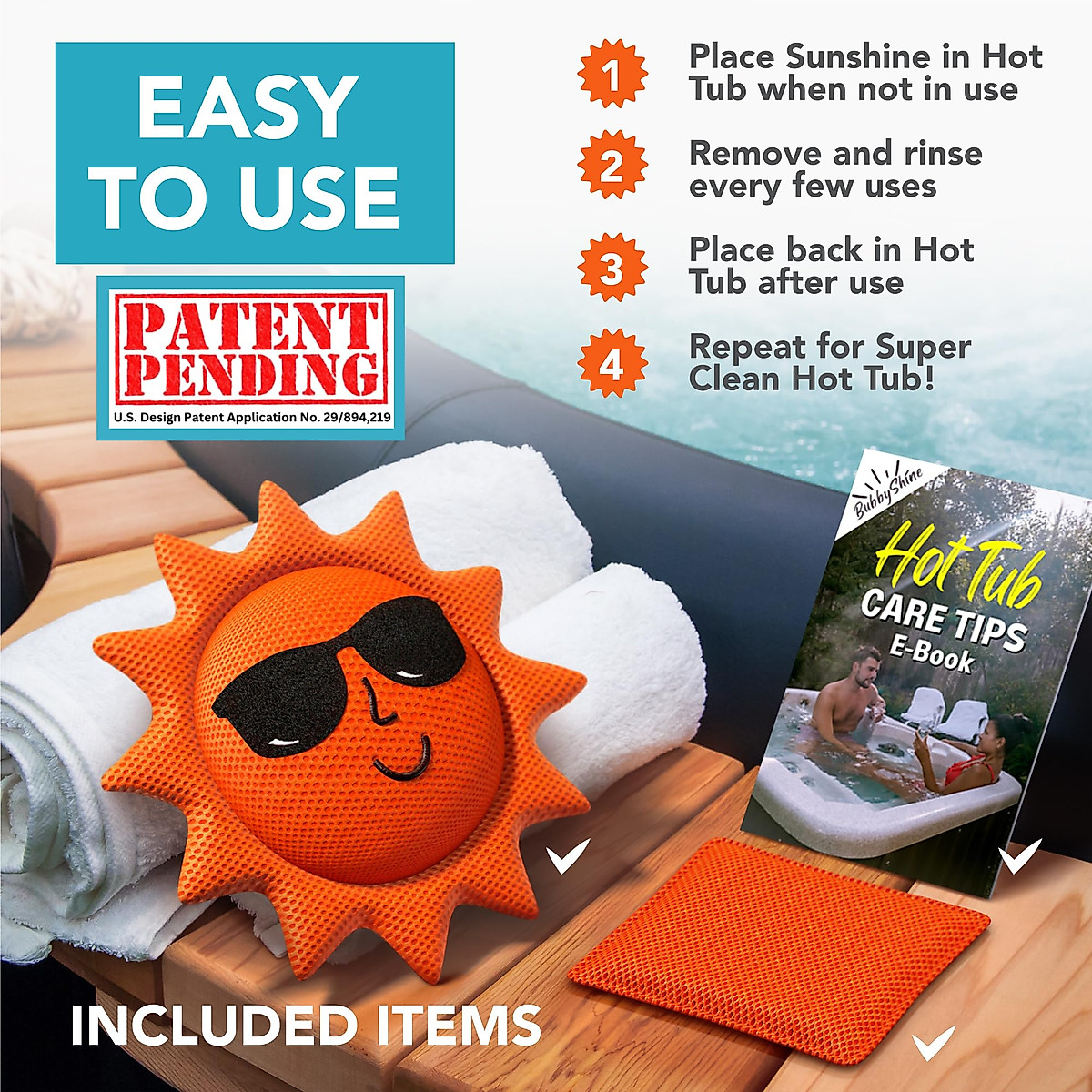 BubbyShine Hot Tub Scum Absorber for Spa Hot Tub Cleaner, Hot Tub Accessories for Adults, Hot Tub Scum Sponge for Hot Tub Oil Absorbing Sponge for Pool Cleaner, Hot Tub Sponge for Scum, 1 Pack