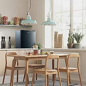 Willz WLR17BK Compact Refrigerator, 1.7 Cu.Ft Single Door Fridge, Adjustable Mechanical Thermostat with Chiller, 1 Coated Wire Slide-Out Shelf, 1 Power Cord, Black