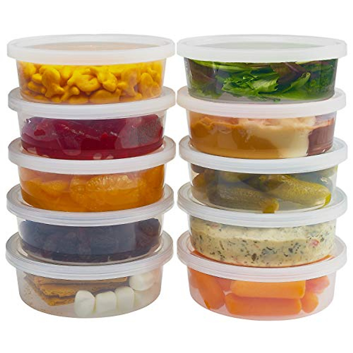 DuraHome - Deli Containers with Lids 8 oz. Leakproof - 40 Pack Plastic Microwavable Clear Food Storage Container/Slime Premium Heavy-Duty Quality, Freezer & Dishwasher Safe