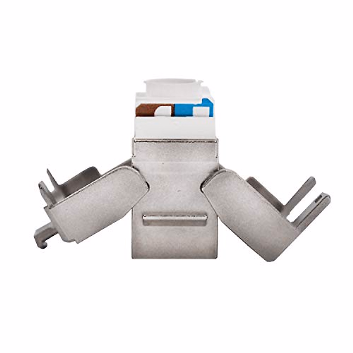 Elite Cat8 Shielded Keystone Jack, 40Gb (40 Gigabit), 180 Degrees, UL Listed, ETL Verified, RoHs/TAA Compliant, Auto Cover (5 Pack)