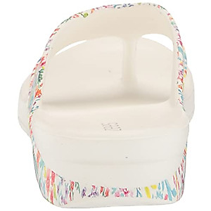 BZees Womens Villa Print Thong White Floral 8 M