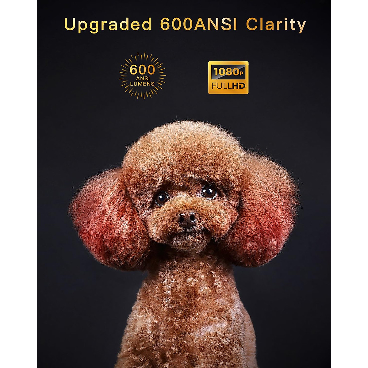 Projector, Outdoor Projector 4K Supported, 600ANSI 20000 LUMENS, ONOAYO 1080P Movie Projector for Outdoor Use with WiFi Bluetooth, Compatible with iOS/Android/PC/PS4/TV Stick/HDMI/USB