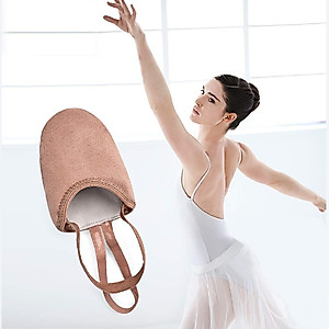 Stelle Half Soles Dance Shoes Women Men Canvas Lyrical Pirouette Ballet Shoes Turners Dance Shoes for Contemporary (Tan, 7.5/8.5)