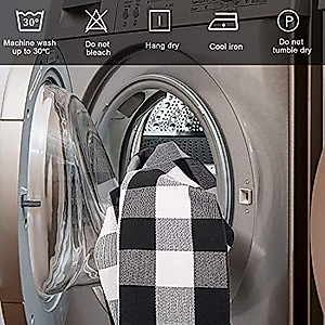 Aracon Buffalo Check Rug 27.5'' x 43'' Plaid Rug Reversible Cotton Hand-Woven Carpet Outdoor Black and White Checked Fall Decor Rug for Layered Front Porch Door Mats, Entryway, Farmhouse