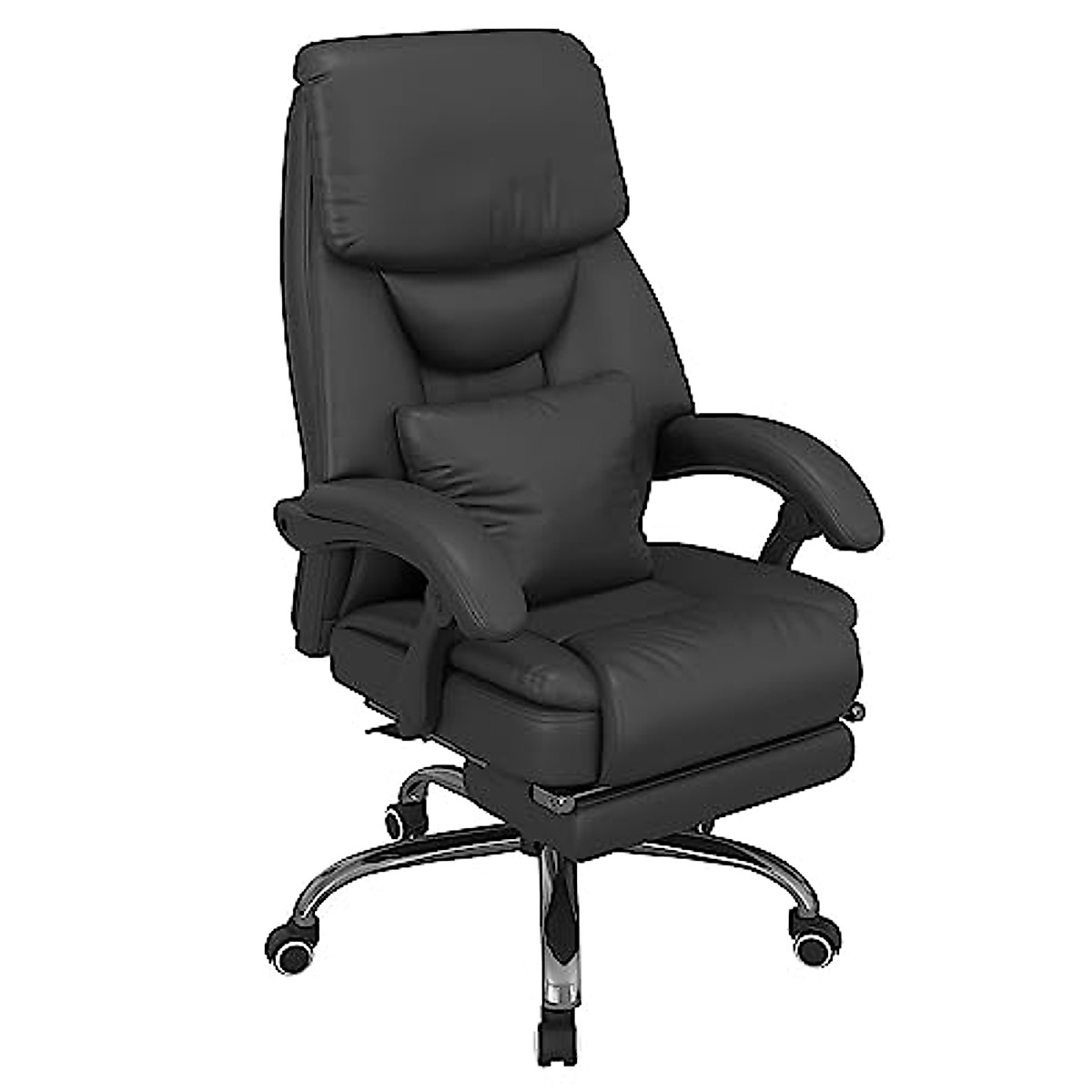 Vinsetto Kneading Massage Office Chair, Reclining Executive Office Chair, PU Leather High Back Computer Chair with Lumbar Cushion, Footrest, Adjustable Height, Black