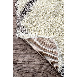 nuLOOM Machine Made Diamond Shag Area Rug, 4x6, Gray