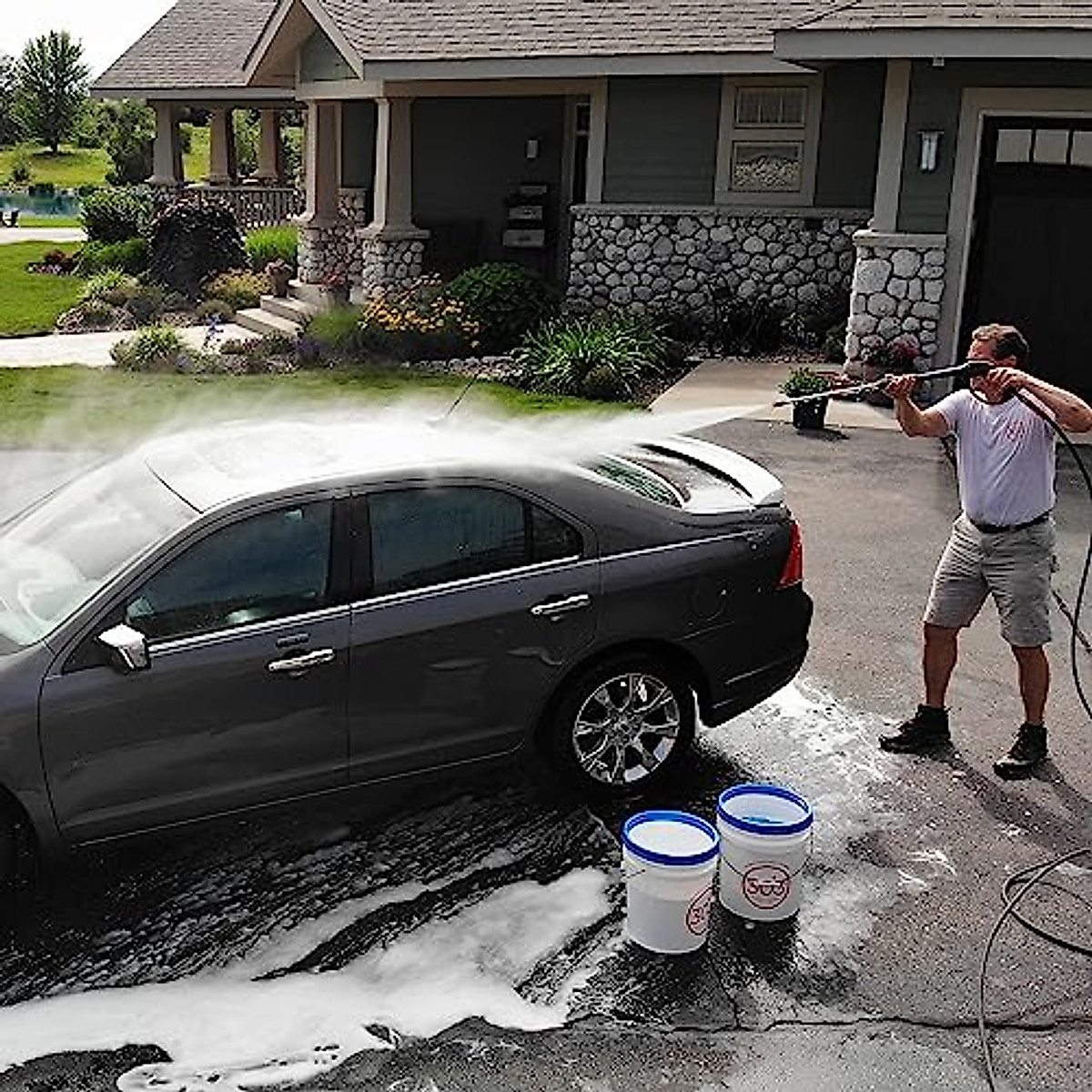 303 Products Car Wash with Wash Mitt Bubble Gum Scent, 18 fl. oz. (30577) , Blue