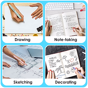 cobee Retractable Gel Ink Pens, 6 Pack 0.5mm Fine Point Black Ink Ballpoint Pen with Super Soft Grip, Quick Drying Writing Pen, Cute Ball Point Pens for Office School Supplies Drawing, Smooth Writing