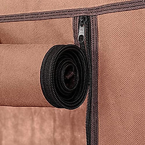 6 Tier Shoe Rack Organizer for 36 Pair Shoes, Double Rows 12 Lattices Free Standing Shoe Cabinet Storage Shelf Holder with Non-Woven Fabric Dustproof Cover,Large Portable Closet Shoe Tower (Brown)