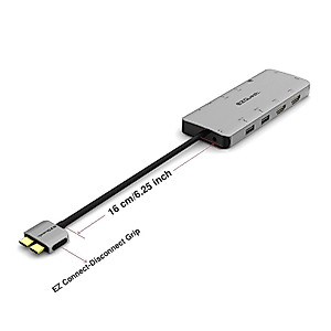 EZQuest USB C Hub 13 in 2 with 2 HDMI 4K, VGA, 1GBS Ethernet, 2USB A 3.0 Ports, 2 USB A 2.0 Ports, SD/Mico SD and Audio Port for Work and Travel - for MacBook Pro & Air