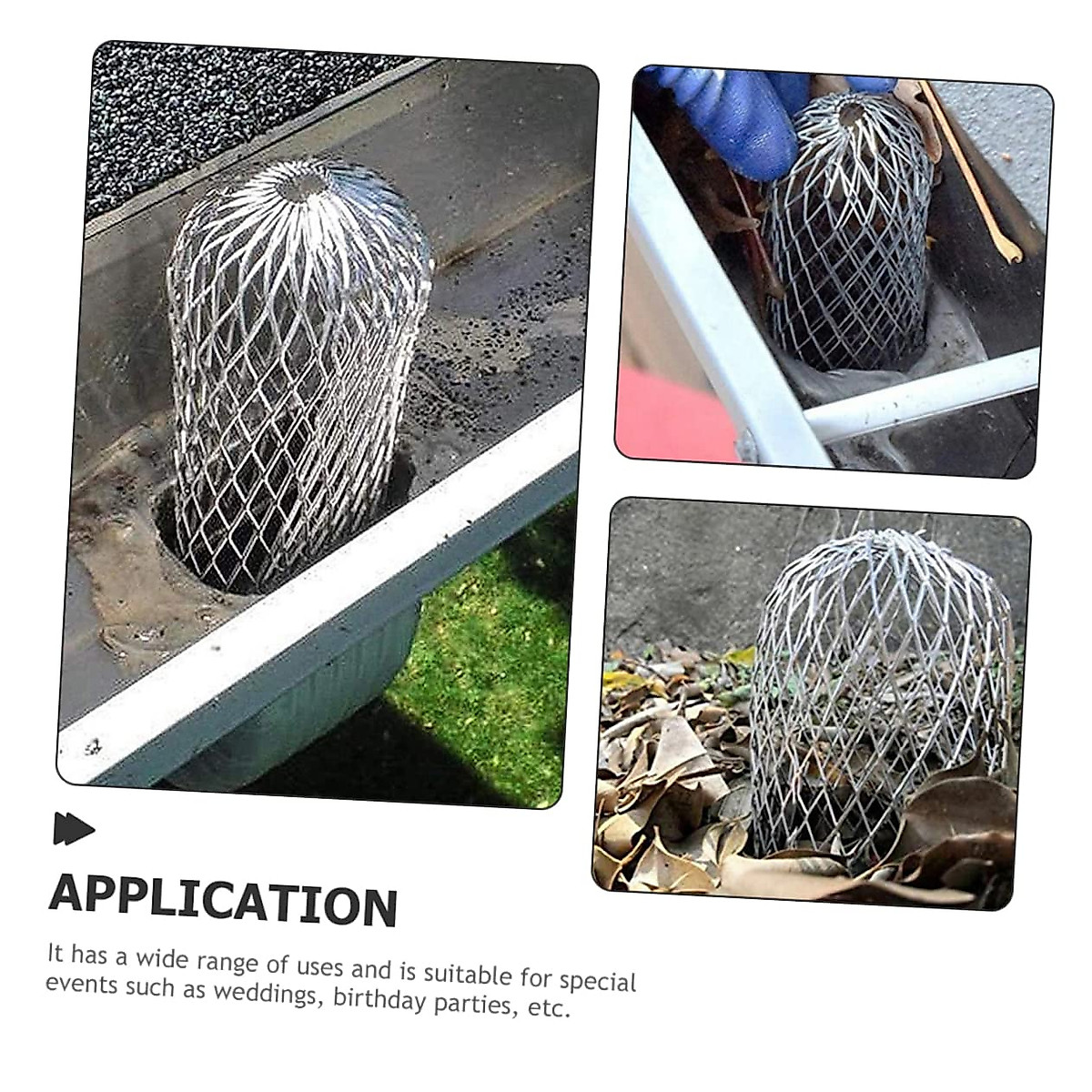 Uonlytech 6 Pcs Leaf Filter Gutter Extension Gutter Guards Gutter Downspout Expandable Gutter Guard Flexible Downspout Expandable Downspout Filter Strainer Aluminum Scalable Filter Material