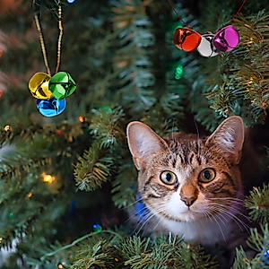 Jingle Bells for Crafts, 8 Colors Large Jingle Bells Christmas Jingle Bell, Cheerful Sound Craft Bells for Wreath, Holiday Home and Christmas Decoration, 0.6 Inch, 120 Pcs