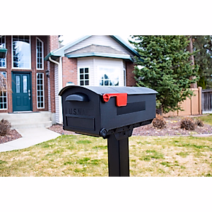 ARCHITECTURAL MAILBOXES Patriot Large Capacity, Plastic Post Mount Mailbox, Black