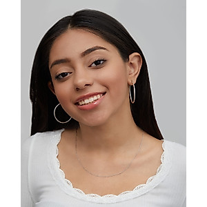 Hot Silver Womens Hoop Earrings - Sterling Silver Earrings - Silver Hoop Earrings for Women