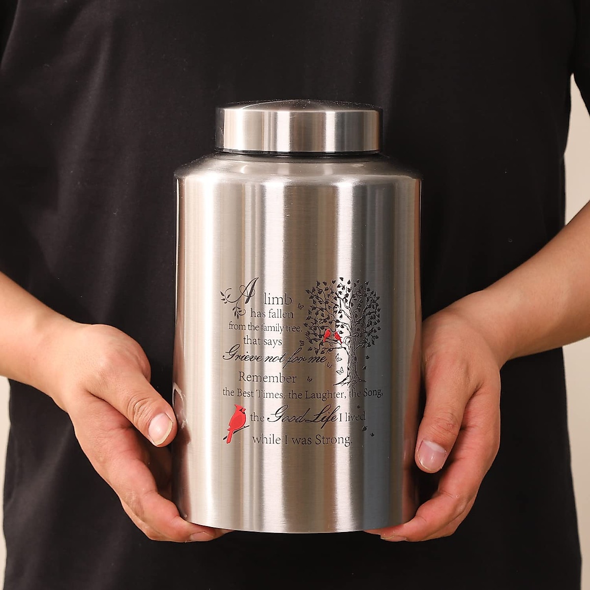 Decorative Large Urns for Ashes Adult Male Up to 220 lbs,Tree of Life Urn for Mom Dad Ashes with Velvet Bag,Angel Urns for Human Ashes Adult Female,Cross Cremation urn (Tree of Life, Original)