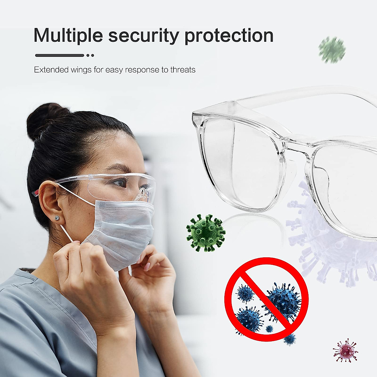 Zoldag Safety Glasses Anti Fog Safety Goggles for Nurses,Blue Light Blocking Glasses Protective Eyewear for Women Nurses