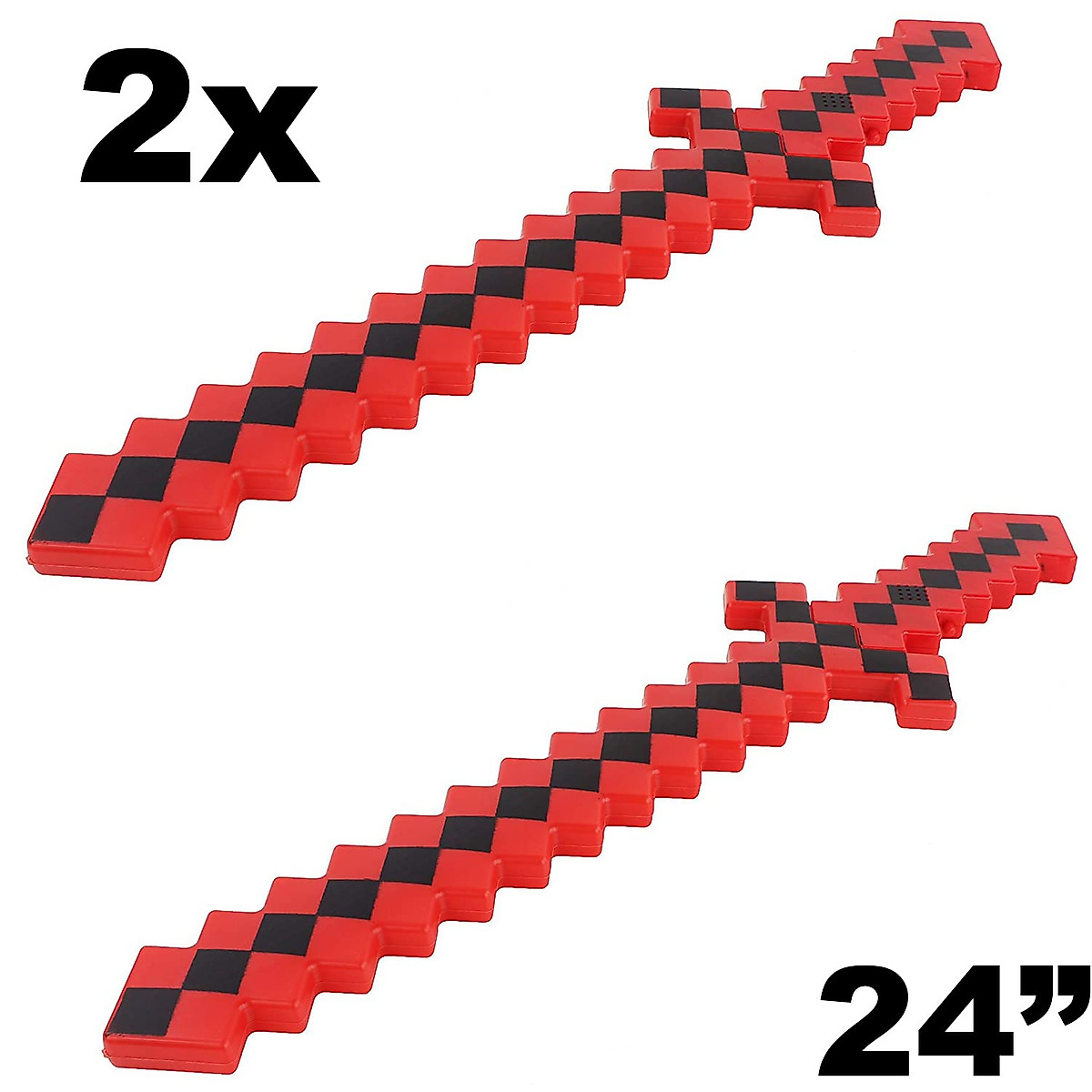 P&F Pack of 4 Light Up Classic Diamond Pixel Sword with Color Led Flashing & Sound