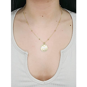 FWJ 18K Gold Plated Holy Spirit Pendant Necklace for Women Religious Jewelry