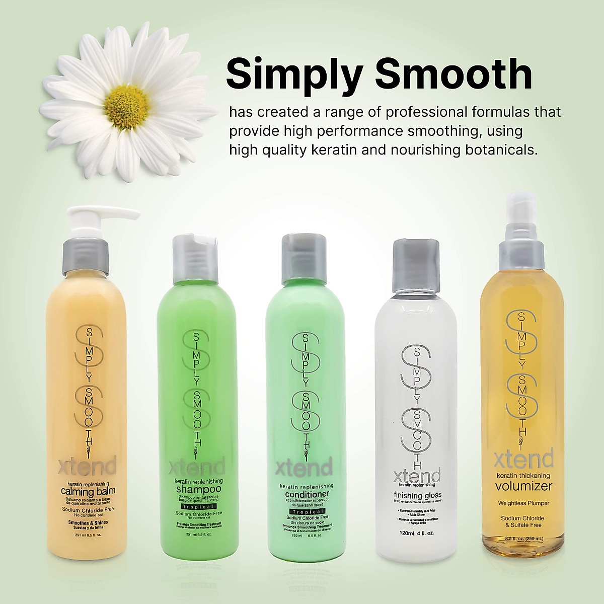 SIMPLY SMOOTH Keratin Replenishing Tropical Conditioner Keratin & Collagen Infused Daily Moisturizer For All Hair Types Restore Depleted Keratin To Provide Strength & Enhance Shine 8.5 Oz