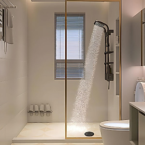 Jersvimc 2Pcs Satinless Steel Shower Drain Hair Cacher with Silica Gel, Black Shower Drain Strainer Bath Shower Drain Cover - 4.75"(120mm) Hair Stopper Floor Drain Protector