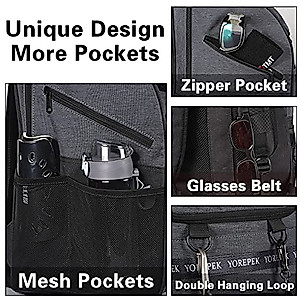 YOREPEK Soccer Bag, Soccer Backpack with Ball Compartment for Men and Women Fit Basketball Volleyball, Large Capacity Sports Equipment Bags Gift to Gym Outdoor Camping, Black