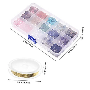 Natural Gemstone Beads 1 Box Natural Gravel Bracelets Kit Beads Irregular Gemstones Stones for Jewelry Making Round Beads Scattered Beads Natural Stone Bracelet Irregular Stones