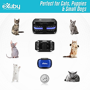 Vibrating Cat Collar - NO Shock - Cat Training Collar with Remote - Fits Kittens to Adult Cats - Vibration & Sound Only - 1,000 FT Range - Long Lasting Battery Life – 9 Intensity Levels (Dark Blue)