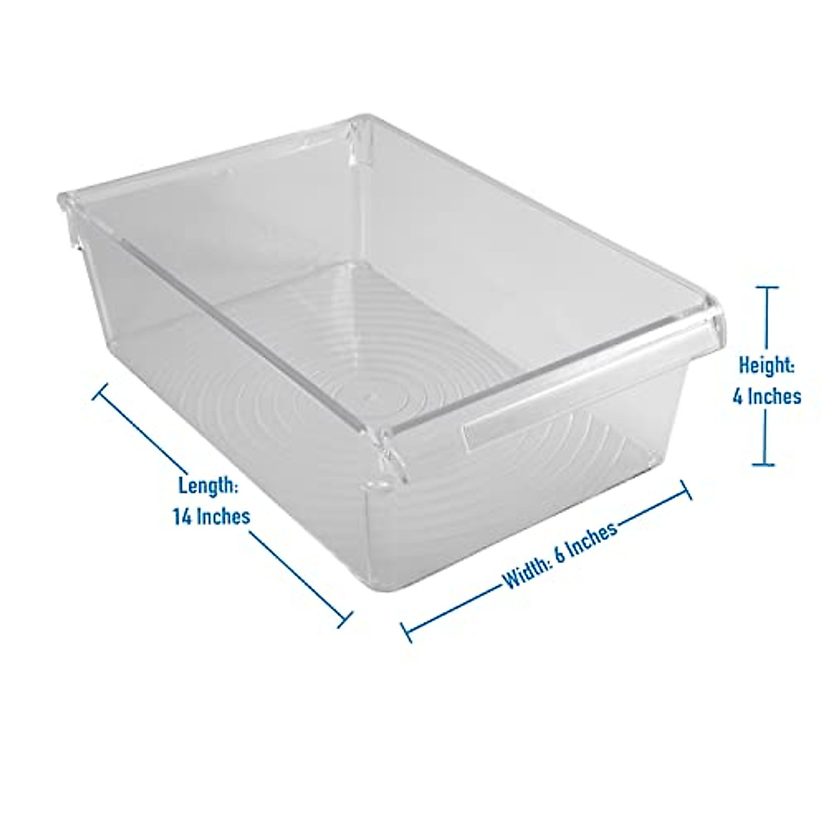 Kitchen Details 2 PK Stainless Lip Fridge & Freezer Organizer, Kitchen, Countertops, Cabinets, Pantry, Large 2 Pack Refrigerator Storage Bins, Super Clear