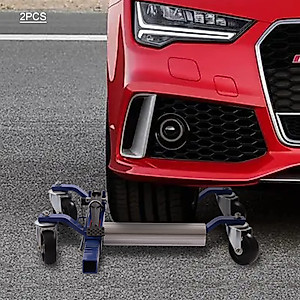 CUBELLIN 2PCS Car Wheel Dolly Set 1300lbs Capacity Self Loading Dolly 10.24-22.44in Retractable Heavy Duty Wheel Dollies with Ratcheting Foot Pedal