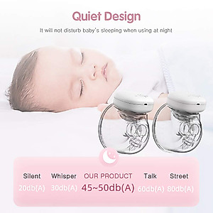 2Pcs Hands-Free Breast Pumps Wearable Electric Breastpump Portable Comfort Breastfeeding Pump 3 Modes 9 Suction Levels Rechargeable Wireless Milk Collector (24mm Nipple Diameter)
