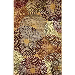 Unique Loom Barista Collection Area Rug - Java (5' 3" x 8' Rectangle, Beige/ Black)